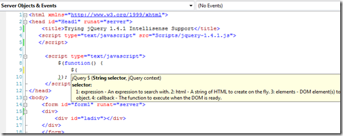 Visual Studio 2008 jQuery Intellisense - Error updating JScript ...
